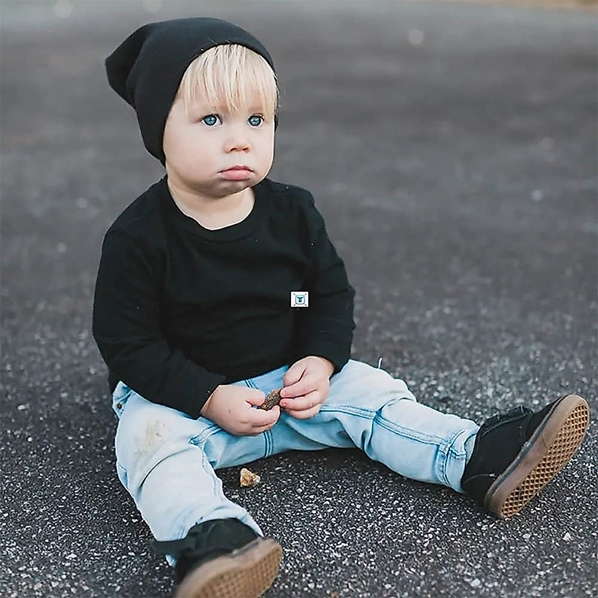 DRESHOW BQUBO 5 Pack Unisex Baby Hats for Kids Cotton Skull Caps Soft Cute Knit Cap Baby Toddler Beanie for 3 Months - 6 Years