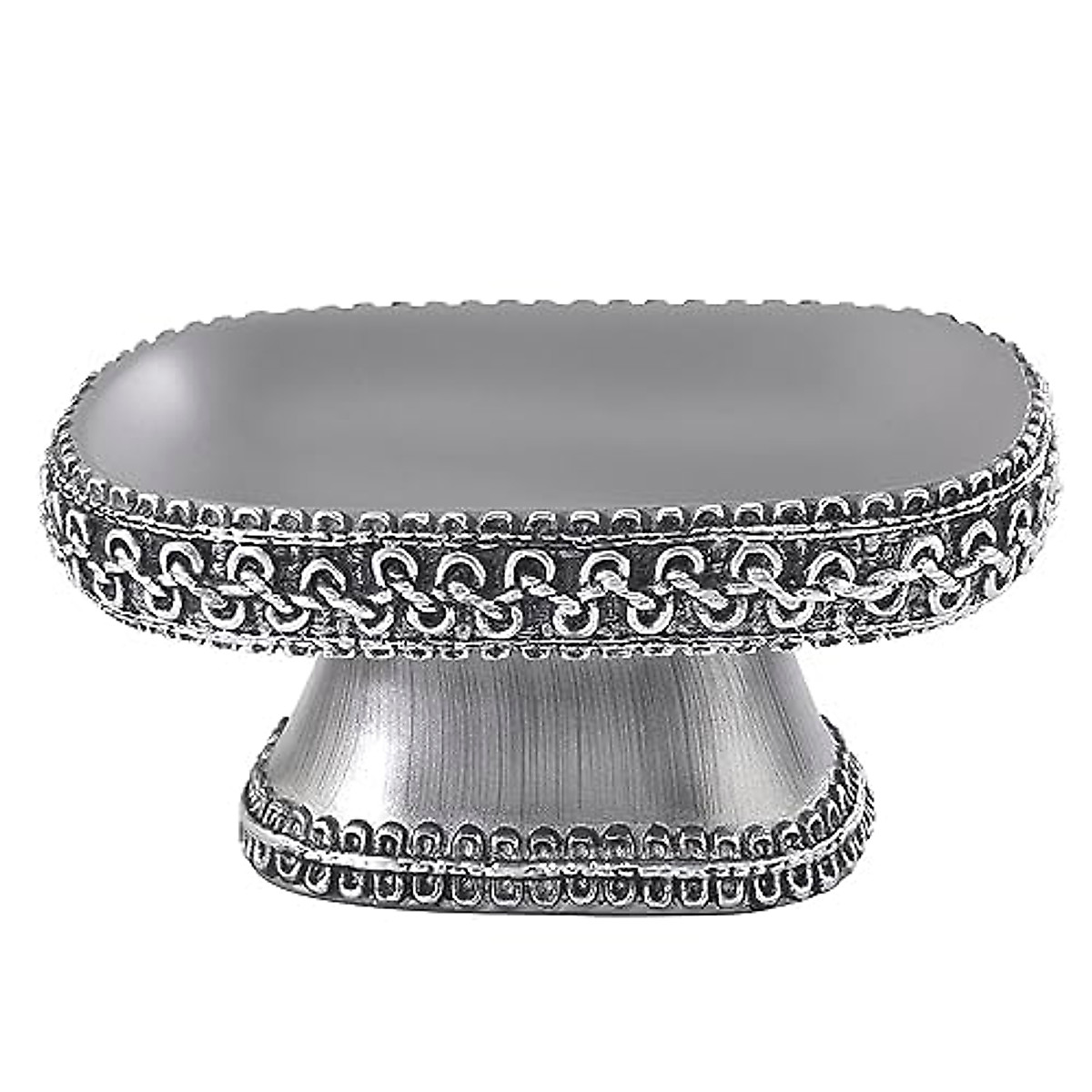 Avanti Linens Braided Medallion Silver and Grey Resin Soap Dish
