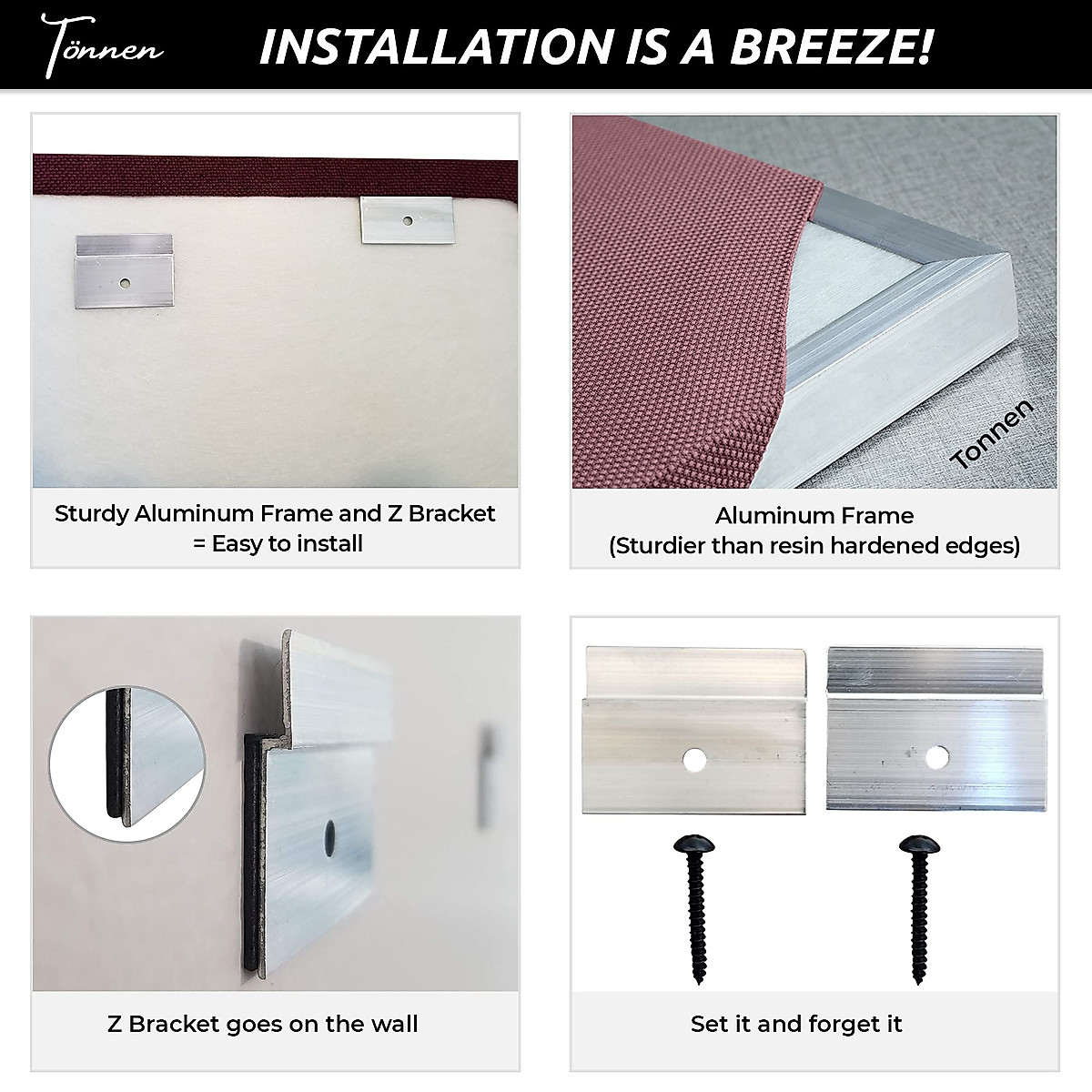 Tönnen Acoustic Panel Black | Fiberglass 2-pack | Professional sound absorbing Panel | Decorative sound proof panel | acoustic wall panel (36x13x2 in) - Black