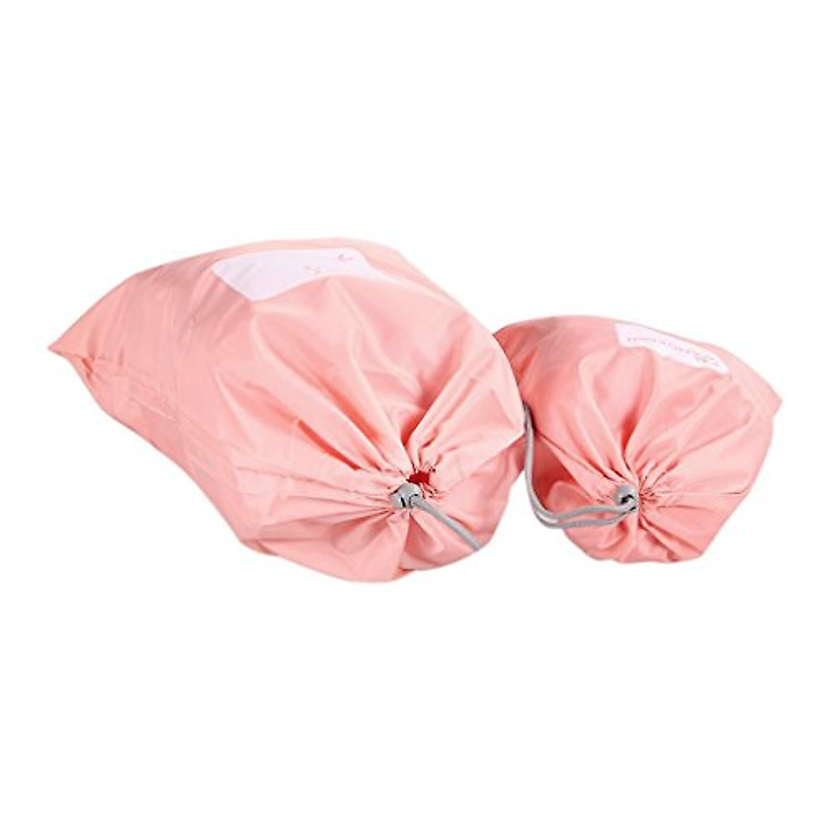 Multipurpose Essential Travel Packing Organiser Waterproof Drawstring Suitcase Clothes Underwear Laundry Shoes Bags Storages Toiletries Cosmetics Cases Holders Storages Bags Pouches 4 Pcs set Pink