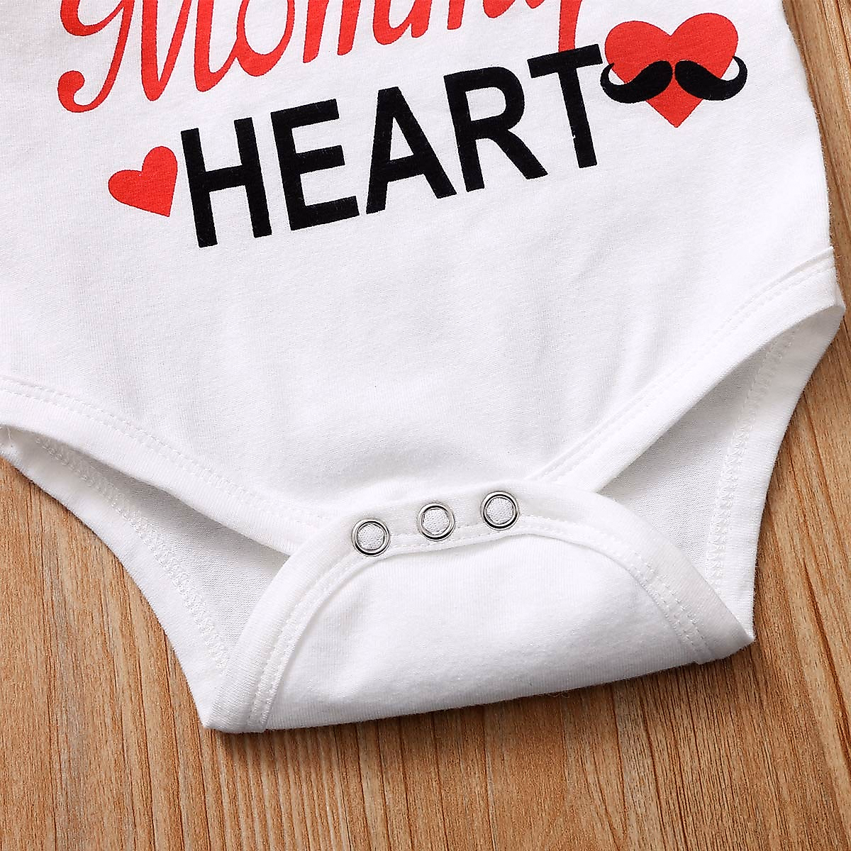 Minseng Direct Baby Boy Valentine's Day Outfit Newborn King Of Mommy Heart Bodysuit (Red,0-3 Months)