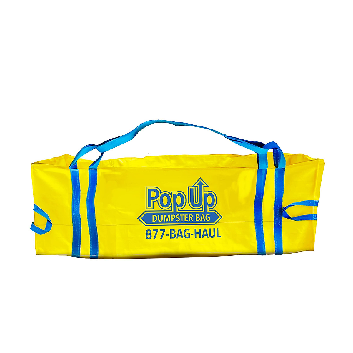 Pop Up Dumpster Bag - Yellow Flexible Dumpster Bag 3 cubic yards and holds up to 3,500 lbs, Waste Bag Heavy Duty