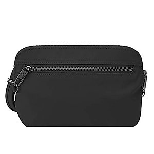 Travelon Women's Anti-Theft Tailored Convertible Crossbody Clutch, Onyx, One Size