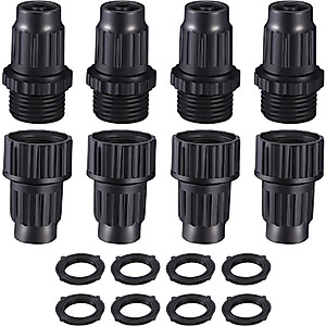 4 Sets Garden Expandable Hose Repair Kit Plastic Faucet Adapter Water Hose Connectors with 8 Pieces 3/4 Inch Rubber Gaskets for Garden Hose