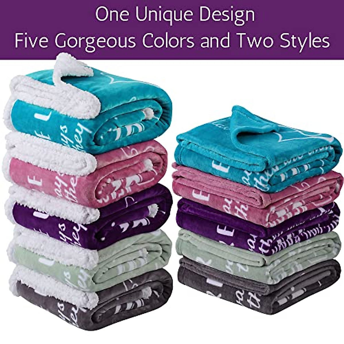 FILO ESTILO Sister Blanket, Birthday Gifts for Sister, Best Sister Ever Gifts with Words and Sayings of Love, Sister Birthday Gifts from Sister 60x50 Inches (Purple, Sherpa)