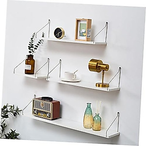 HOLIDYOYO 3pcs Shelf DIY Floating Wall Storage Mounted Shelves for Storage Hanging Holder Hanging Wall Plants Bookshelves Wall Mounted Home Decor Wall Mount Shelves Storage Rack Board White