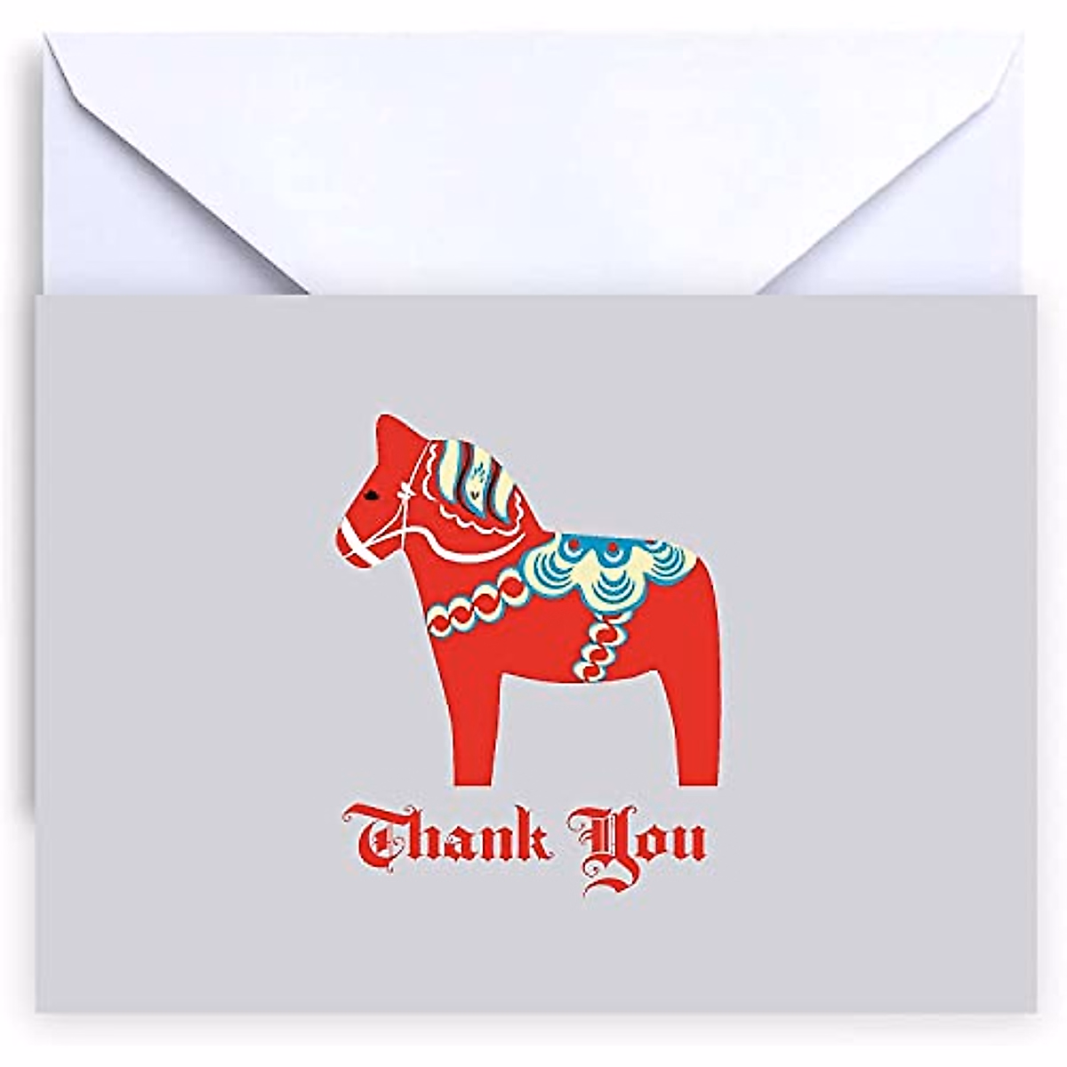 Paper Frenzy Dala Horse Collection Thank You and Note Cards with Envelopes - 25 pack