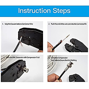 20PCS BNC Compression Connector 75 Ohm Coupler with Copper Pin for RG58-59 Crimper Video Plug Extension Coaxial Siamese Cable Crimper Adapter Male CCTV Home Security Camera Antena System