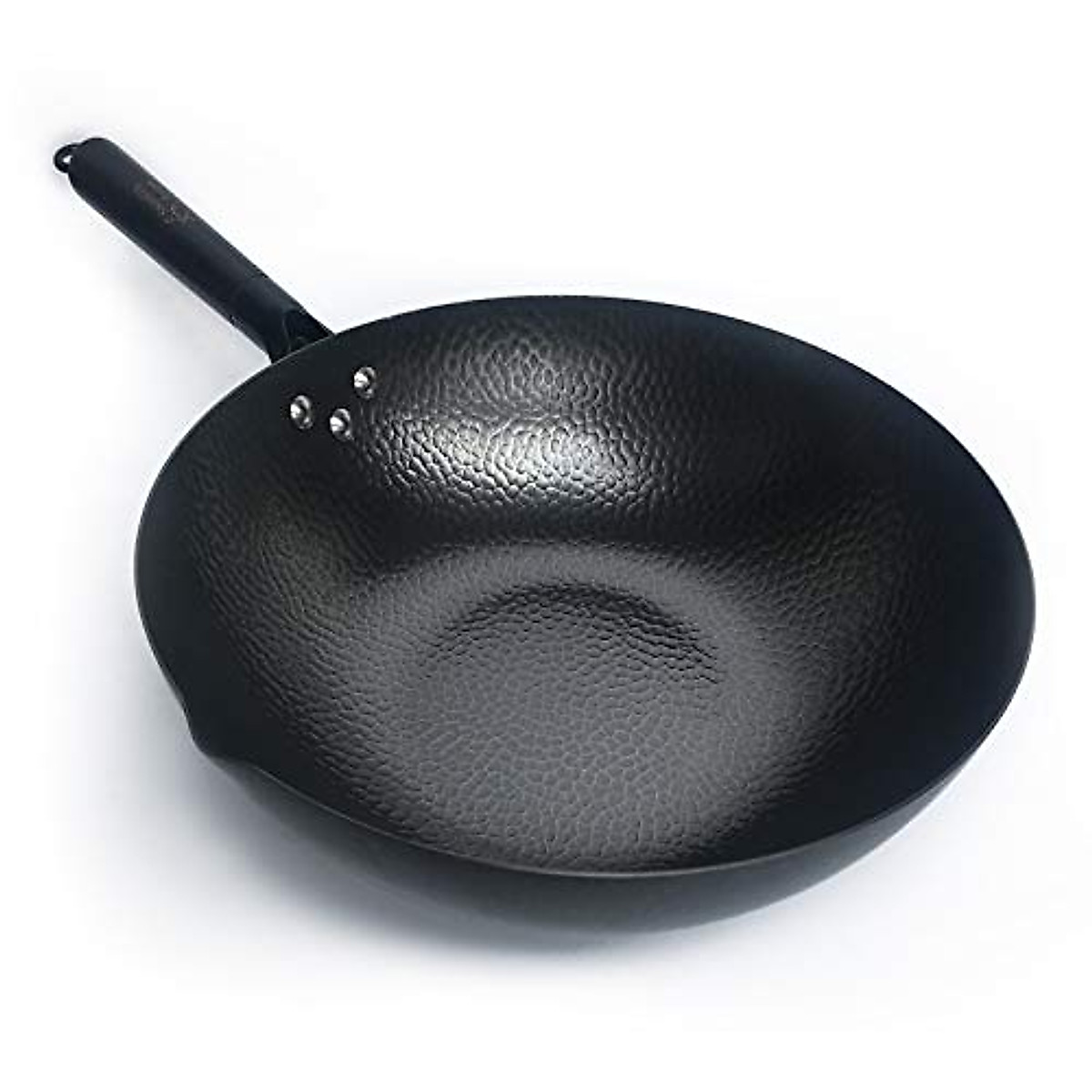 Souped Up Recipes Carbon Steel Wok For Electric, Induction and Gas Stoves (Lid, Spatula and User Guide Video Included)