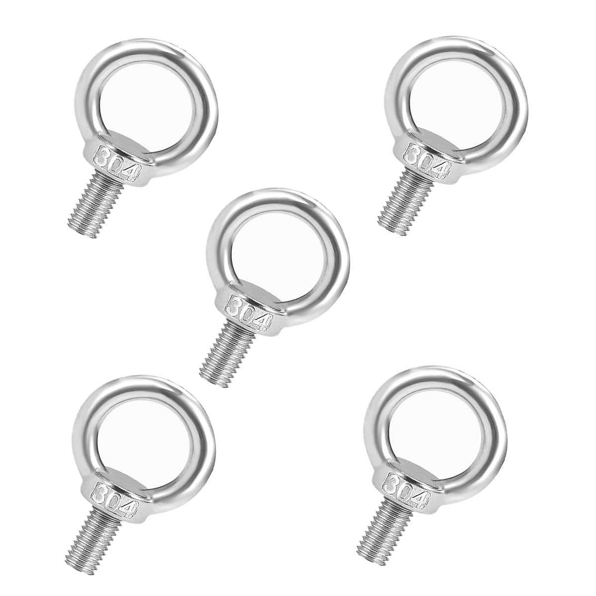 SamIdea(TM) 5-Pack M8 Stainless Steel Shoulder Lifting Eye Bolt Ring with Male Thread