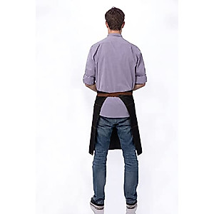 Chef Works Unisex Memphis Bistro Apron, Black, One Size