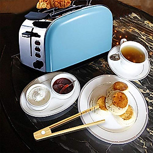 Toaster Tongs With Magnet | Kitchen Utensils For Cooking and Holding Toast Bacon Muffin Bagel Bread | 8 Inch Long Natural Non Toxic Bamboo