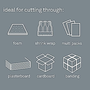 Slice 10582, Drywall Knife, Ergonomic Aluminum Handle for Easier Cuts, Attached Safety Cap, Finger Friendly Ceramic Blades, Lasts 11x As Long as Metal