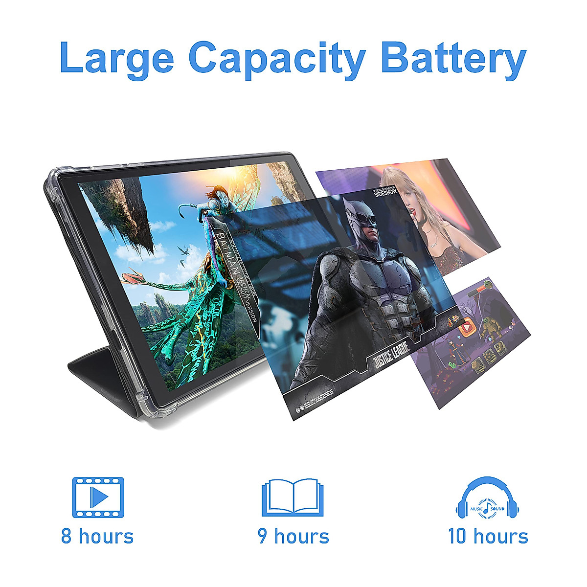 Tibuta 2023 E100 Android 11 Tablets,10" Android Tablets with Protective Case,Quad Core Processor,5.0MP Front+8.0MP Rear Camera,6000mah Bluetooth Tablets,Wi-Fi Tablet