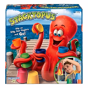 Stacktopus Kids' Game -- Use Silly Sea Fingers to Stack Cups -- Ages 5+