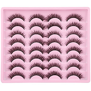 Lashes Natural Look Wispy Fasle Eyelashes 12mm Short Faux Mink Eyelashes Cat Eye Fluffy Strip Lashes Pack by Zegaine 16 Pairs