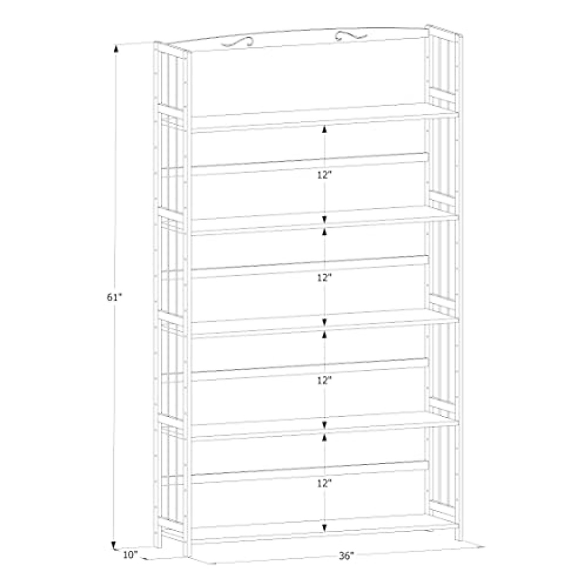 MoNiBloom Bamboo Wide 5-Tier Bookshelf Large Adjustable Bookcase Shelf Organizer Rack in Living Room Study Library Home Office, Natural