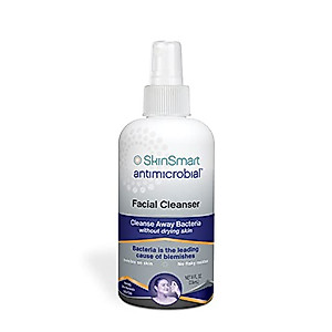 SkinSmart Facial Cleanser for Acne, Targets Bacteria for Active Teenage Athletes Post Workout and Adult Acne, 8 oz Spray Bottle, Safe for Multiple Daily Uses