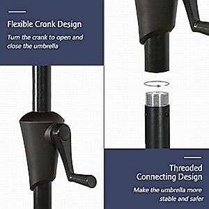 Patio Tree Sunbrella 9Ft Aluminum Market Umbrella Outdoor Patio Table Umbrellas with Ventilation and 5 Years Non-Fading Sunbrella 100% Acrylic Fabric