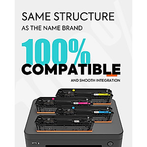 206A M283fdw Toner Cartridges 4 Pack with Chip Compatible Replacement for HP 206A Toner Set W2110A W2111A W2112A W2113A for HP Color Pro MFP M283fdw M283cdw M282nw M255dw M255nw M255 M283 Printer Ink