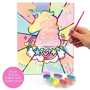 Just My Style Canvas- Magical Unicorn, Pre-Printed Paint Your Own Canvas Art by Horizon Group USA
