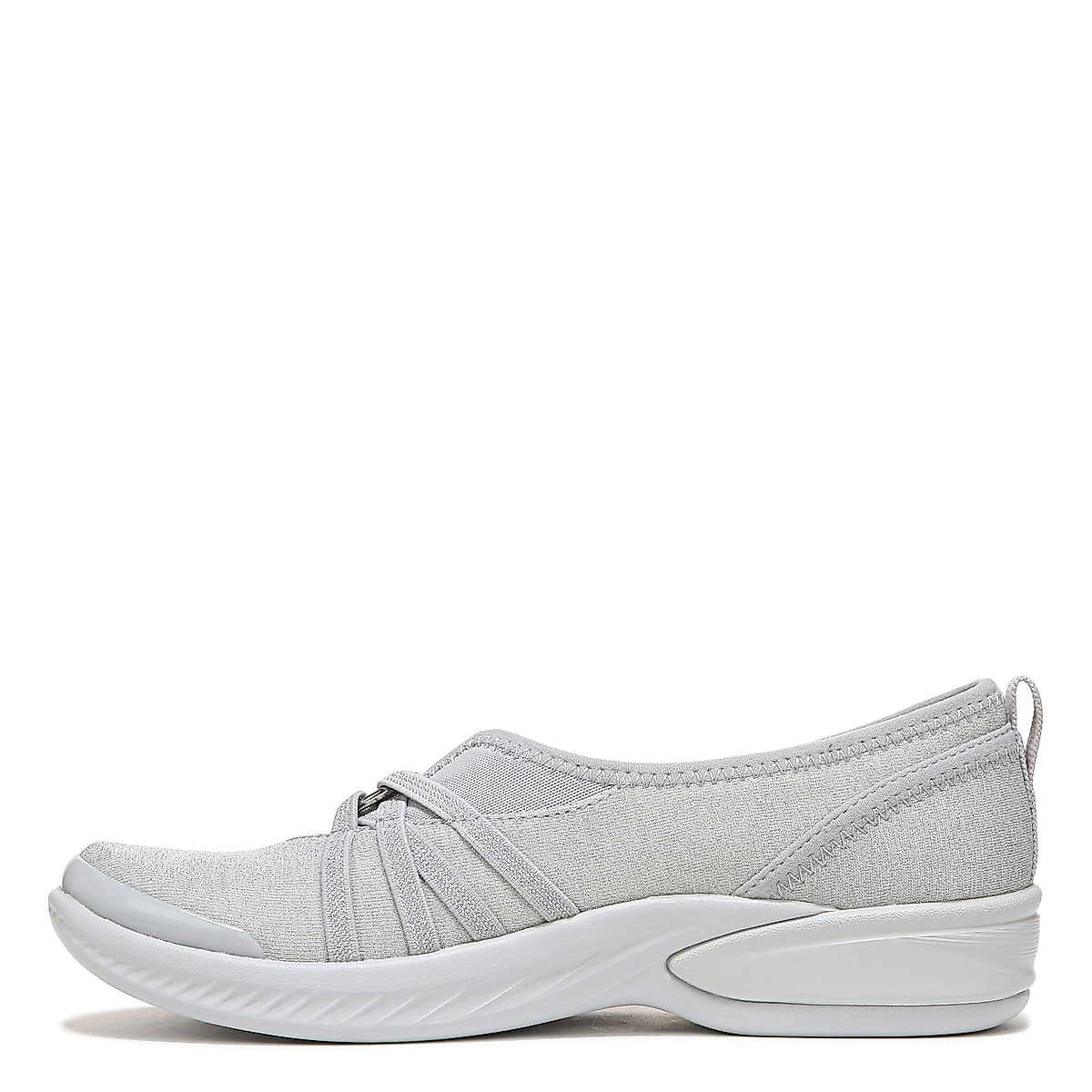 BZees Womens Niche Slip-On Silver Shimmer 8 M