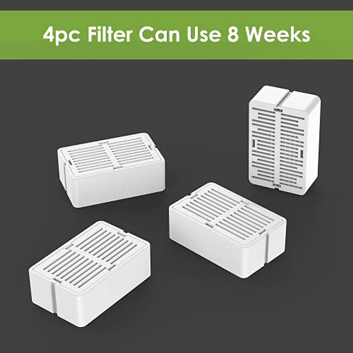 oneisall Pet Water Fountain Filter,Pet Drinking Fountain Filter for Cats, Small Dogs - 4 Carbon Filters