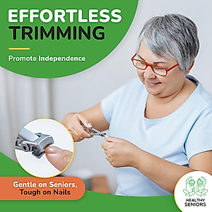 Healthy Seniors Complete Nail and Toenail Clippers for Seniors with Thick Toenails, Big Toe Nail Clippers for Thick Toenails Long Handle, Heavy Duty Toe Nail Clippers for Thick Nails for Seniors
