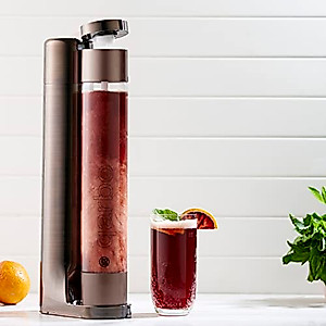 qarbo sparkling water maker OUR BEST DEAL with 4 bottles and 4 airchage caps (Dark Bronze)