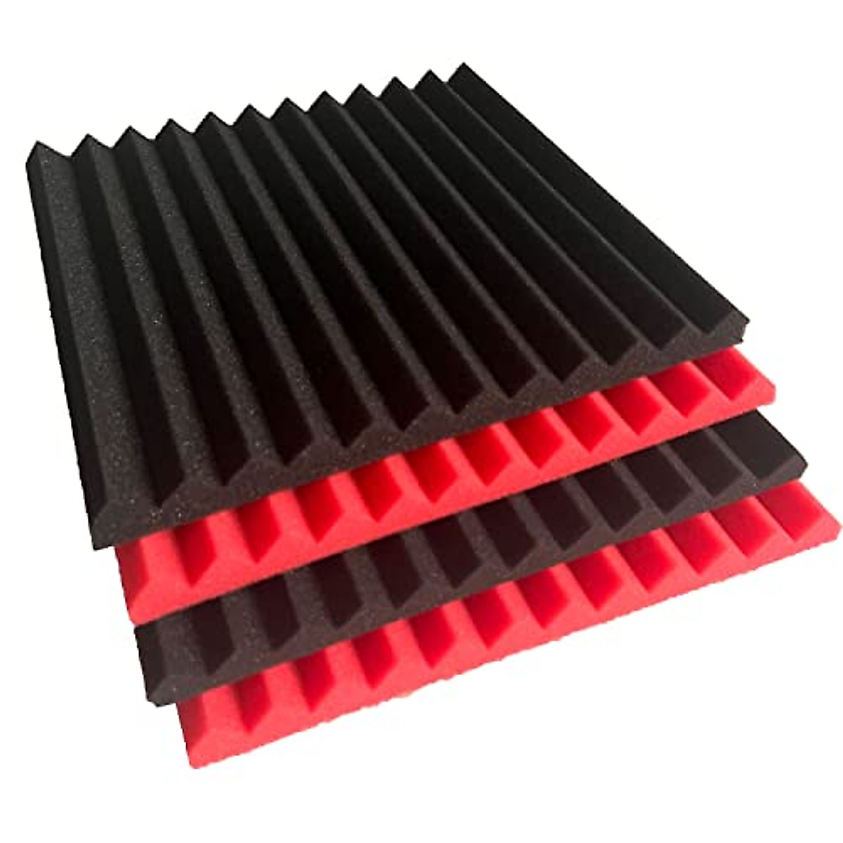 48 Pack Black/red 12 "X 12 "X1" Acoustic Panels Studio Soundproofing Foam