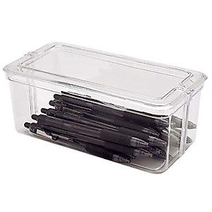 Pioneer Plastics 149C Clear Rectangular Plastic Container, 7.375" W x 3.6875" D x 3" H, Pack of 2