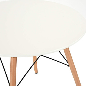 FurnitureR Multifunctional Home Kitchen Living Room Corner Small Spaces Leisure Dining Table Round 31.5 Inch, White