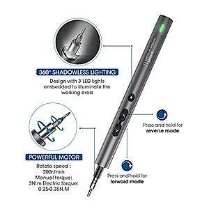 Kingsdun Mini Electric Screwdriver, 62 in 1 Cordless Precision Power Screwdriver with 48 Bits, Rechargeable Electrical Screwdriver Repair Tool Kit with LED Lights Magnetic Mat for Phones PC Laptops