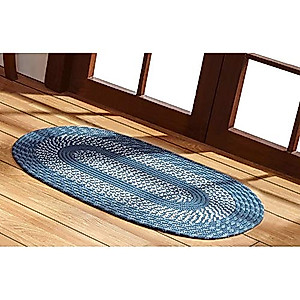 Better Trends Newport Braid Collection is Durable and Stain Resistant Reversible Indoor Utility Rug 100% Polypropylene in Vibrant Colors, 22" x 40" Oval, Slate Blue