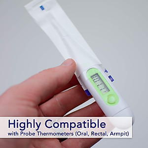 500 Pack Probe Covers for Oral & Digital Thermometer - Heavy Duty Disposable Sleeves for Safe & Sanitary Prevention of Cross-Contamination - Universal - Rectal Thermometer Covers