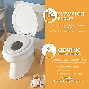 Mayfair NextStep2 Toilet Seat with Built-In Toddler Potty Training Seat, Slow Close, Easy Clean, Magnetic Removable Kids Seat, ROUND, Biscuit