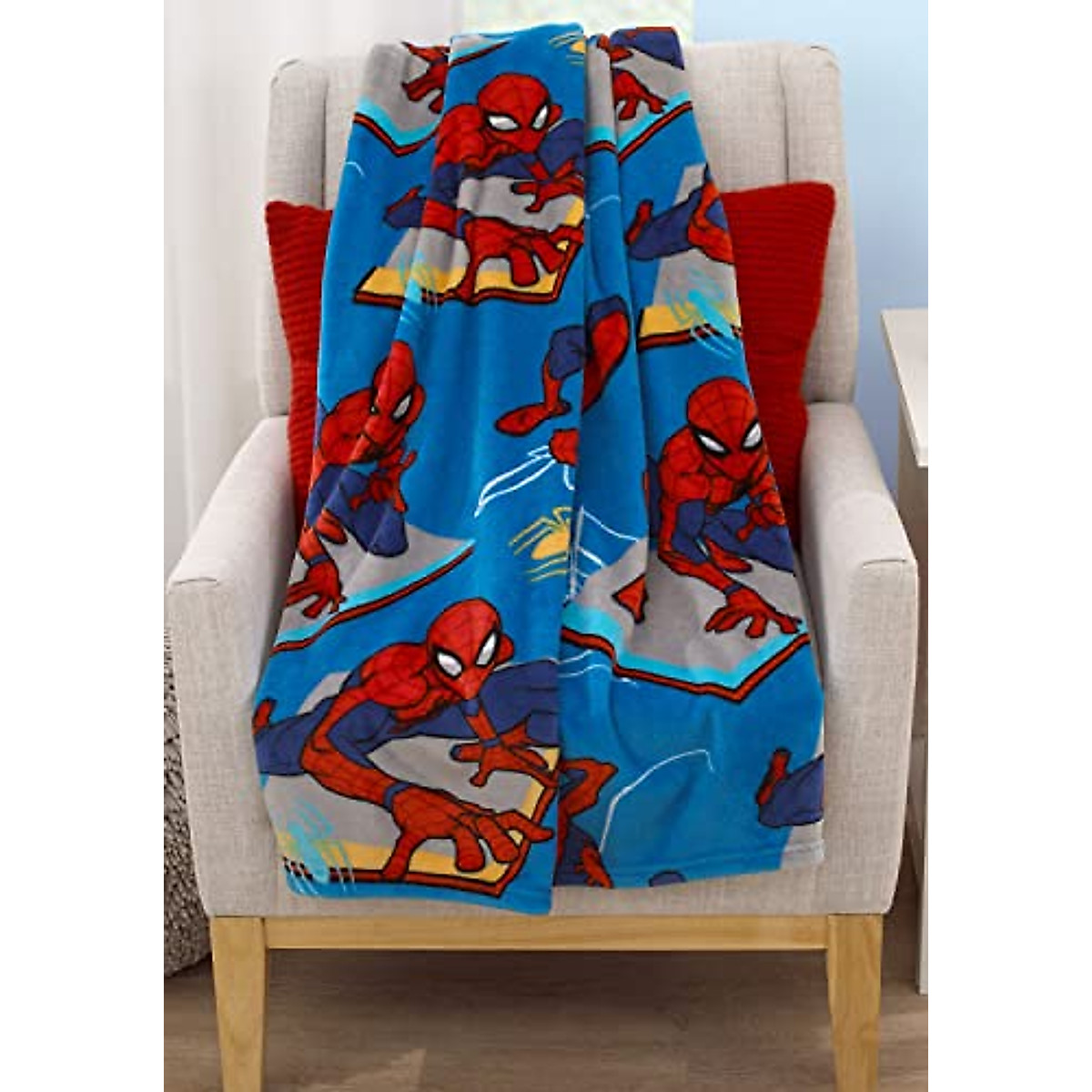 Marvel Spiderman Toddler Blanket - 40” X 50” - Super Soft, Plush, Warm and Comfortable