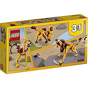 LEGO Creator 3in1 Wild Lion 31112 3in1 Toy Building Kit Featuring Animal Toys for Kids, New 2021 (224 Pieces)