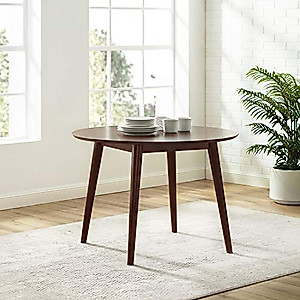 Crosley Furniture Landon Mid-Century Modern Round Wood Dining Table, Mahogany
