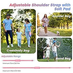 OUTXE Water Bottle Carrier Bag for 40oz Stanley Tumbler with Handle& Simple Modern, Water Bottle Holder with Adjustable Strap& Phone Pocket, Water Cup Pouch for Walking, Travel, Camping (Pink Blue)