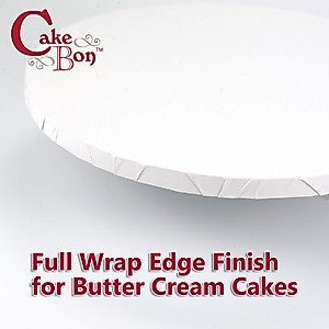Cakebon Cake Drums Square 8 Inches - (Silver, 1-Pack) - Sturdy 1/2 Inch Thick - Fully Wrapped Edges