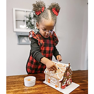 BapronBaby Flutter Red Buffalo Plaid Bapron - No Neck Tie Safer Bib for Baby & Toddler - Soft Waterproof Stain Resistant - Machine Washable - Sz Baby/Toddler 6m-3T