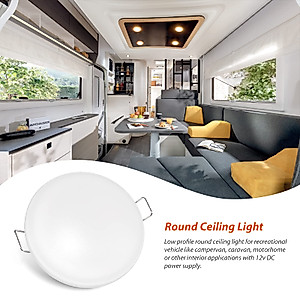 Dream lighting 12volt RV LED Interior Light Recessed Dome Ceiling Light with Springs Soft White Lighting-3500K, 4.5inch