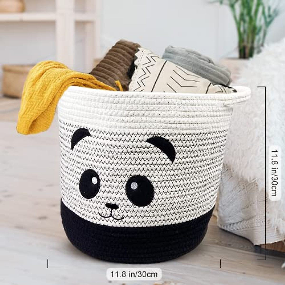 Storage Basket Bins Woven Baskets 3 Pack for Storage Woven Baskets 11.8in*11.8in for Organizing Living Room, Bedroom toys clothes towels books