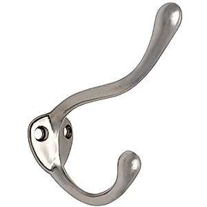 Designers Impressions 57480 Satin Nickel Heavy Duty Coat & Hat Hook - 10 Pack