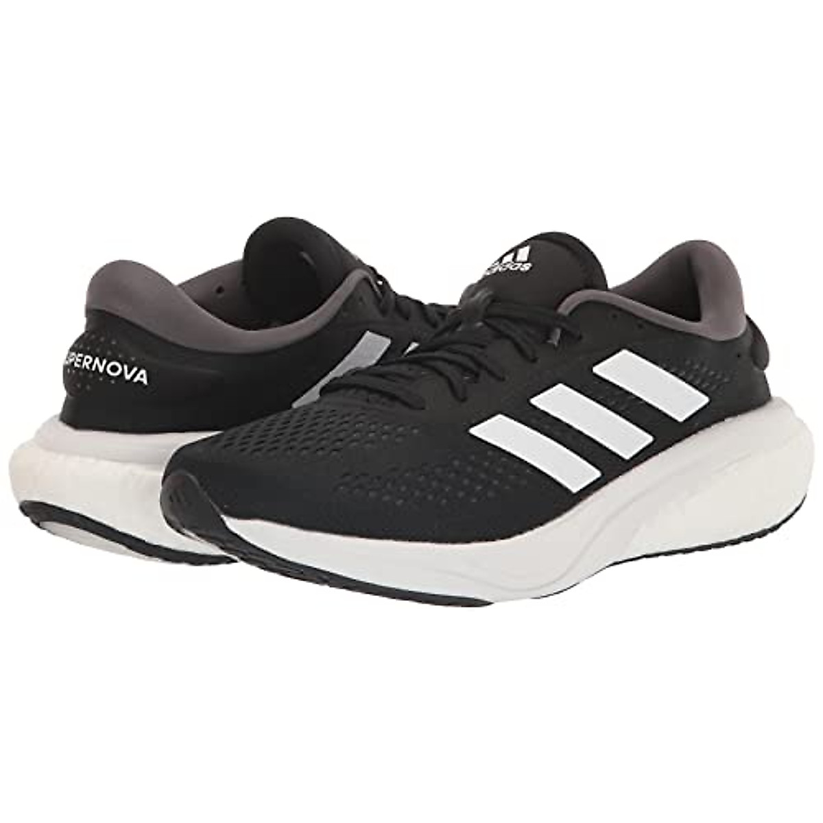 adidas Men's Supernova 2 Running Shoe, Black/White/Grey, 10