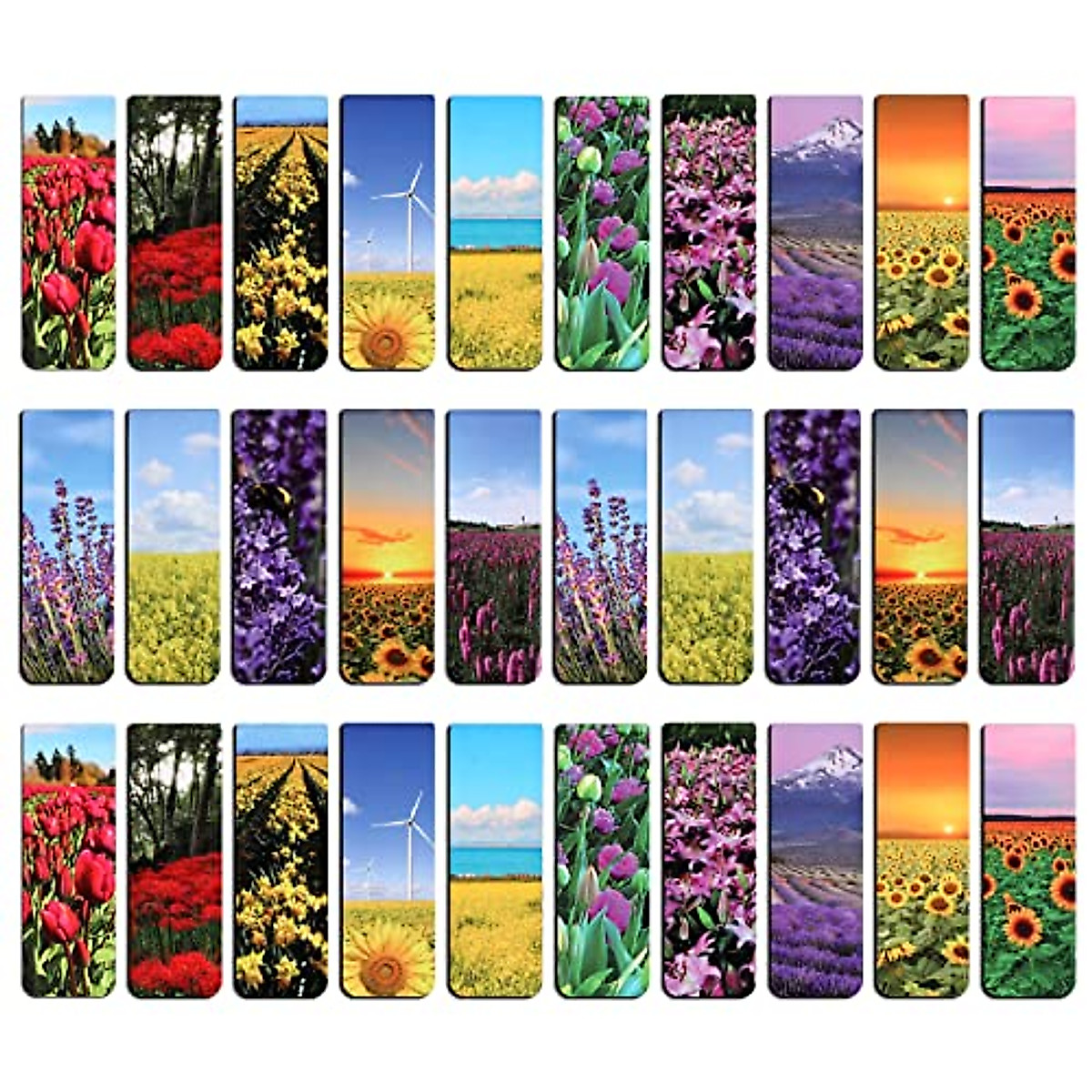 MWOOT 30Pcs Flowers Magnetic Bookmarks, Magnet Reading Book Marks Set for Mother’s Day, Double-Sided Page Clips Kit, Book Markers in Bulk for Home Office School Stationery Supplies(15 Styles, 6x2CM)