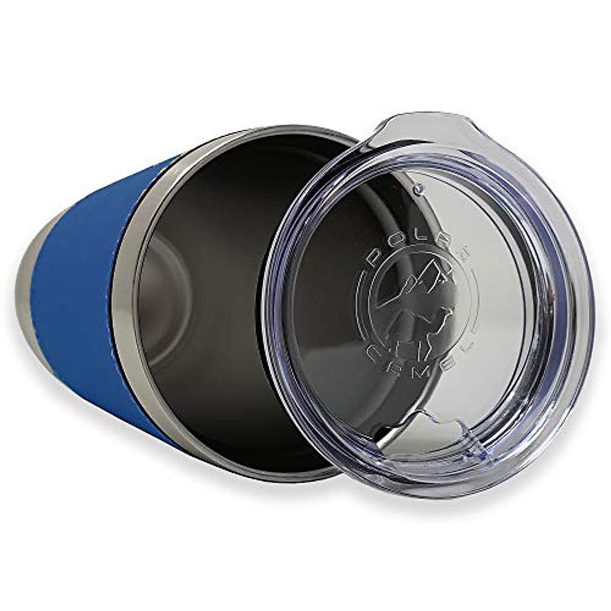 LaserGram 20oz Vacuum Insulated Tumbler Mug, Horse Cowgirl Heart, Personalized Engraving Included (Faux Leather, Blue)