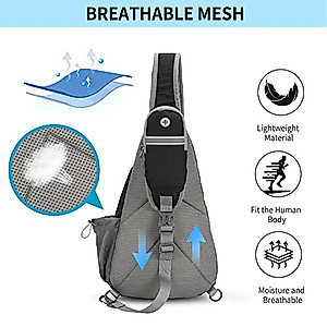 Peicees Sling Bag Backpack for Men Women Water Resistant Crossbody Shoulder Bag Travel Hiking Chest Daypack