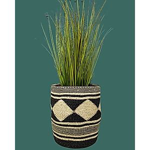 Basket planter, Round woven Basket 9&quot; x 9&quot; Ideal for Plant Pot cover, small storage, Rustic brown décor, woven basket for indoor plants